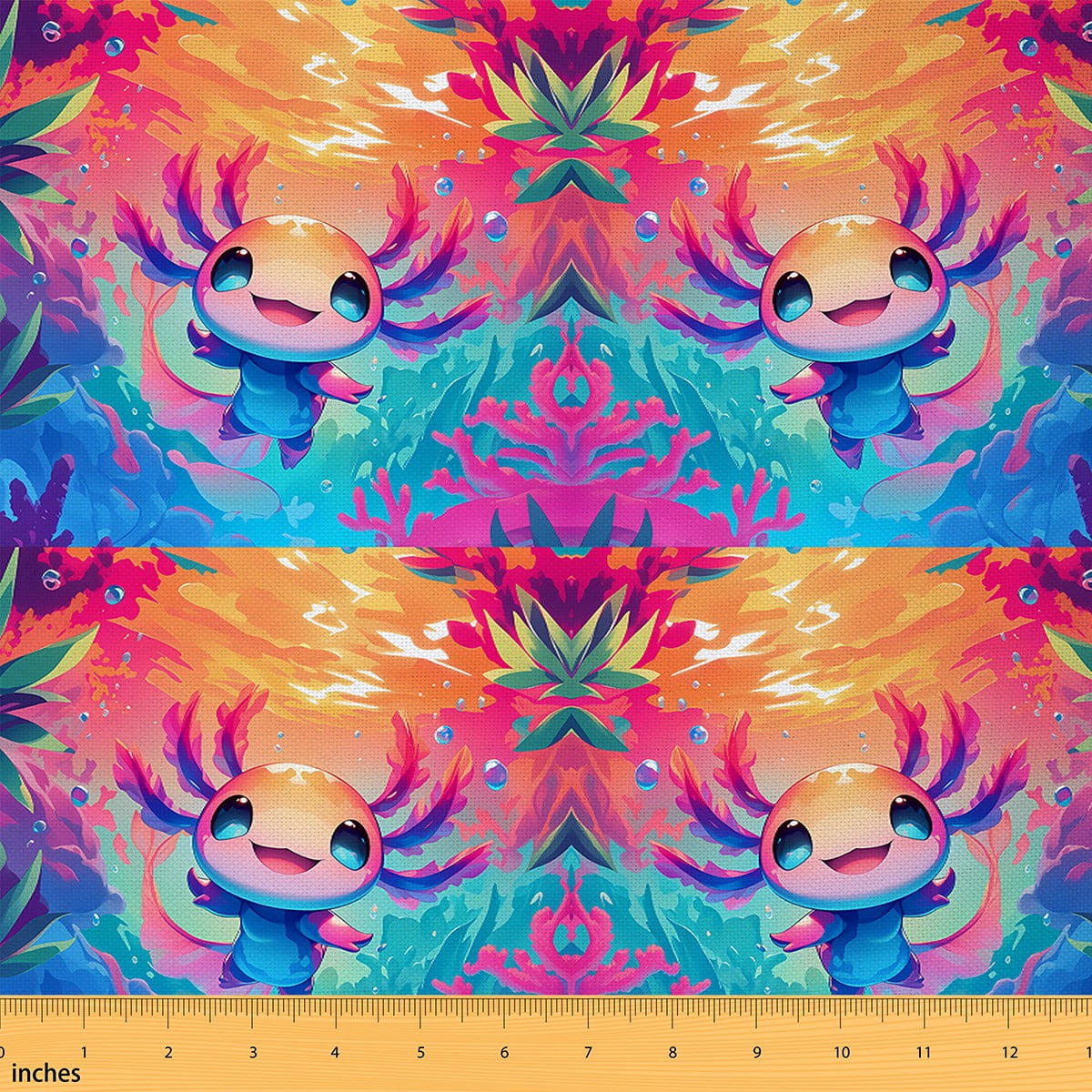 jejeloiu Cute Salamander Fabric by the Yard 3 Yards,Underwater Animal ...