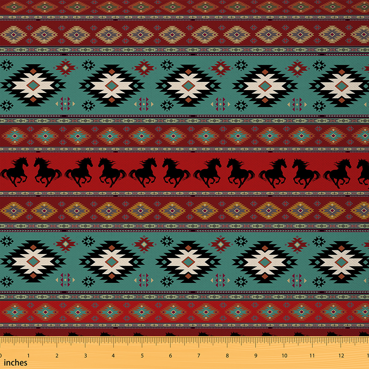 jejeloiu Cyan Aztec Geometric Fabric by the Yard 3 Yards,Boho Bohemain ...