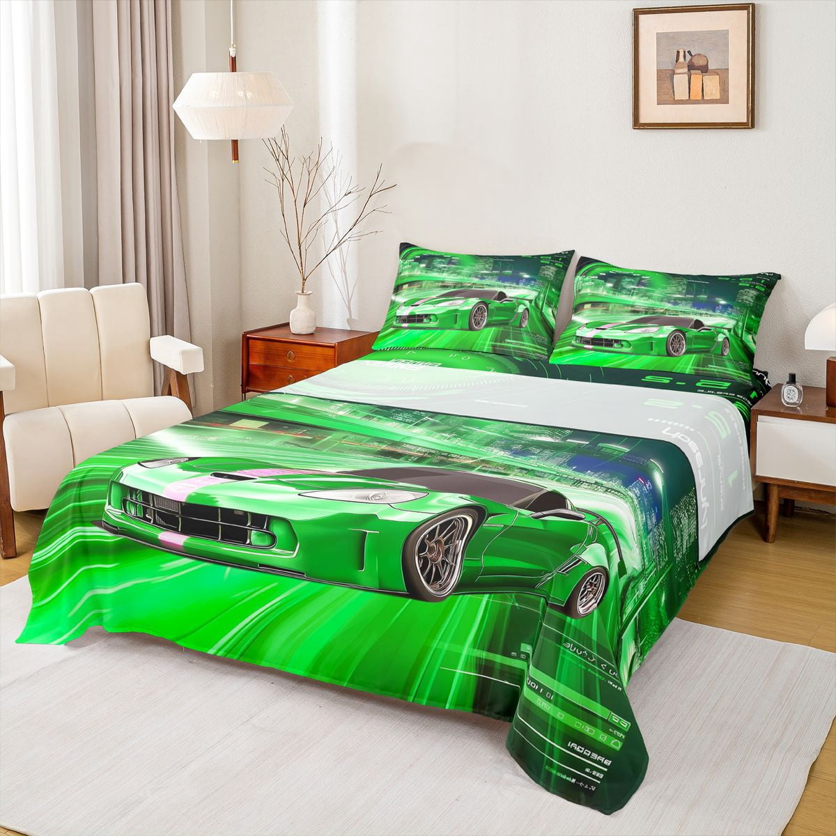 jejeloiu Extreme Sports Car Twin Sheet Sets,Racing Speed Twin Fitted ...