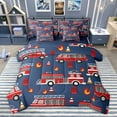 jejeloiu Fire Truck 7pcs Bedding Comforter Set,Firefighter Theme Queen ...