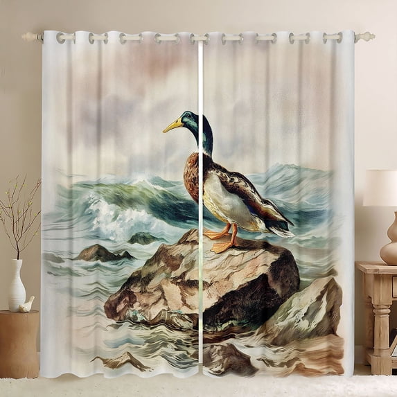 jejeloiu Flying Mallard Duck Curtains Pack of 2 (42x84 Each),Wild ...