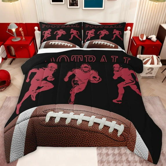 jejeloiu Football Sport Gamer Twin Comforter Sets,American Rugby Ball ...