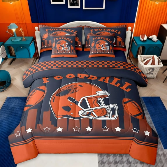 jejeloiu Football Sport Games 7-Piece Bedding Comforter Set,Deepblue ...