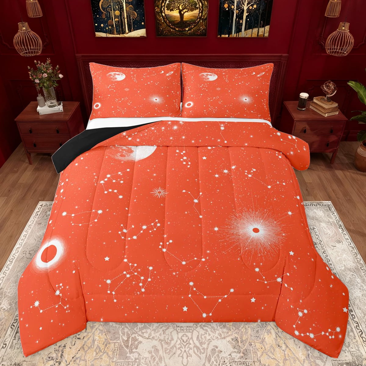 jejeloiu Galaxy Nebula Full Size Comforter Sets,Fantasy Constellation ...