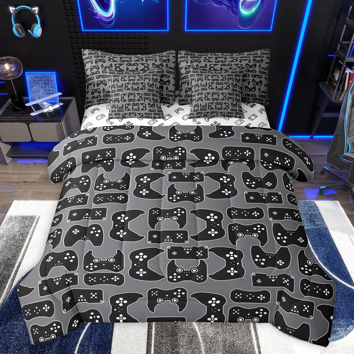 jejeloiu Gamer Gaming 7-Piece Twin Bedding Sets,Modern Video Game ...