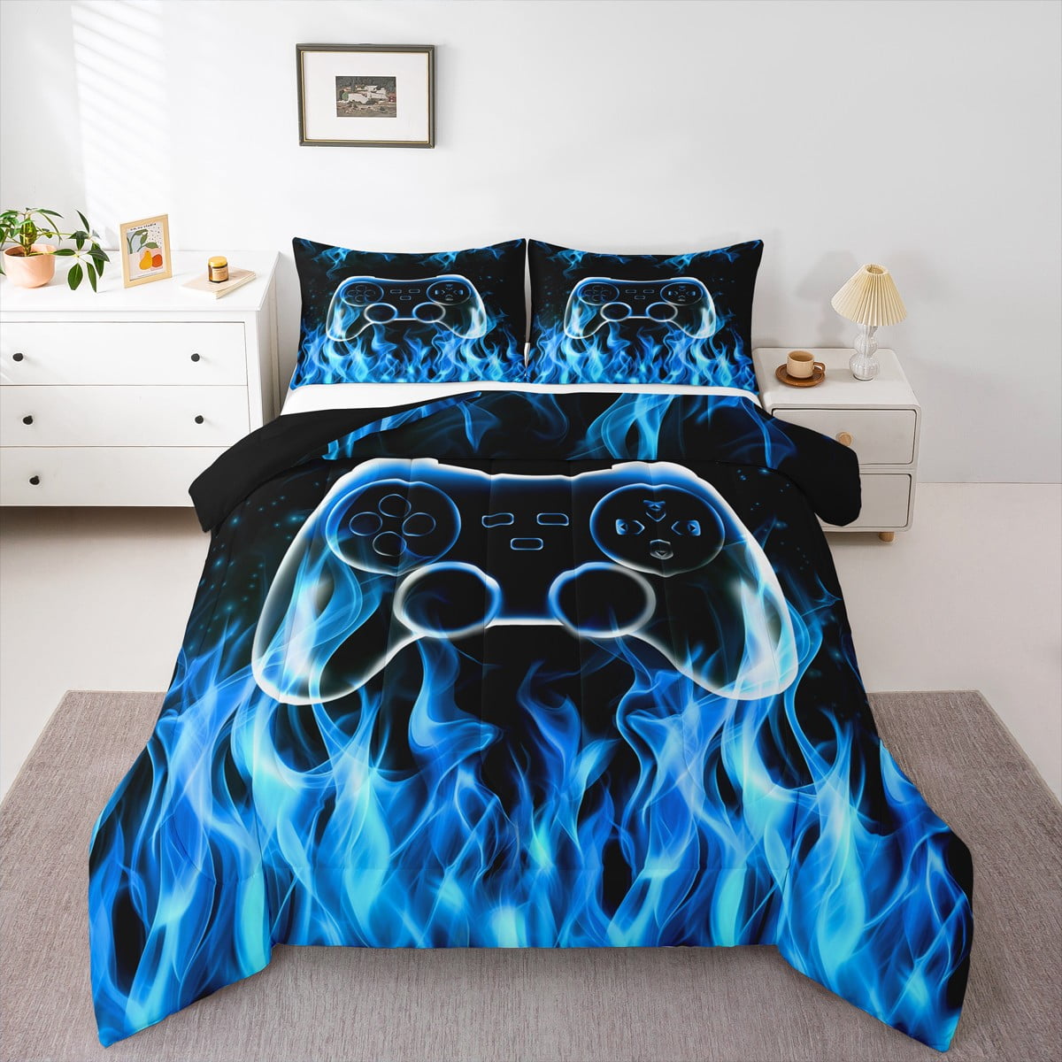 jejeloiu Gamer Gaming Bedding Comforter Set,Modern Video Game Twin ...