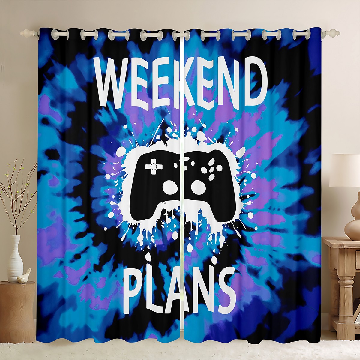 jejeloiu Gamer Gaming Black Out Curtains,Modern Video Game Curtains ...