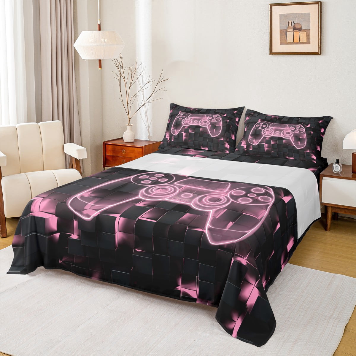 jejeloiu Gamer Gaming Full Size Sheets,Modern Video Game Bed Sheets ...