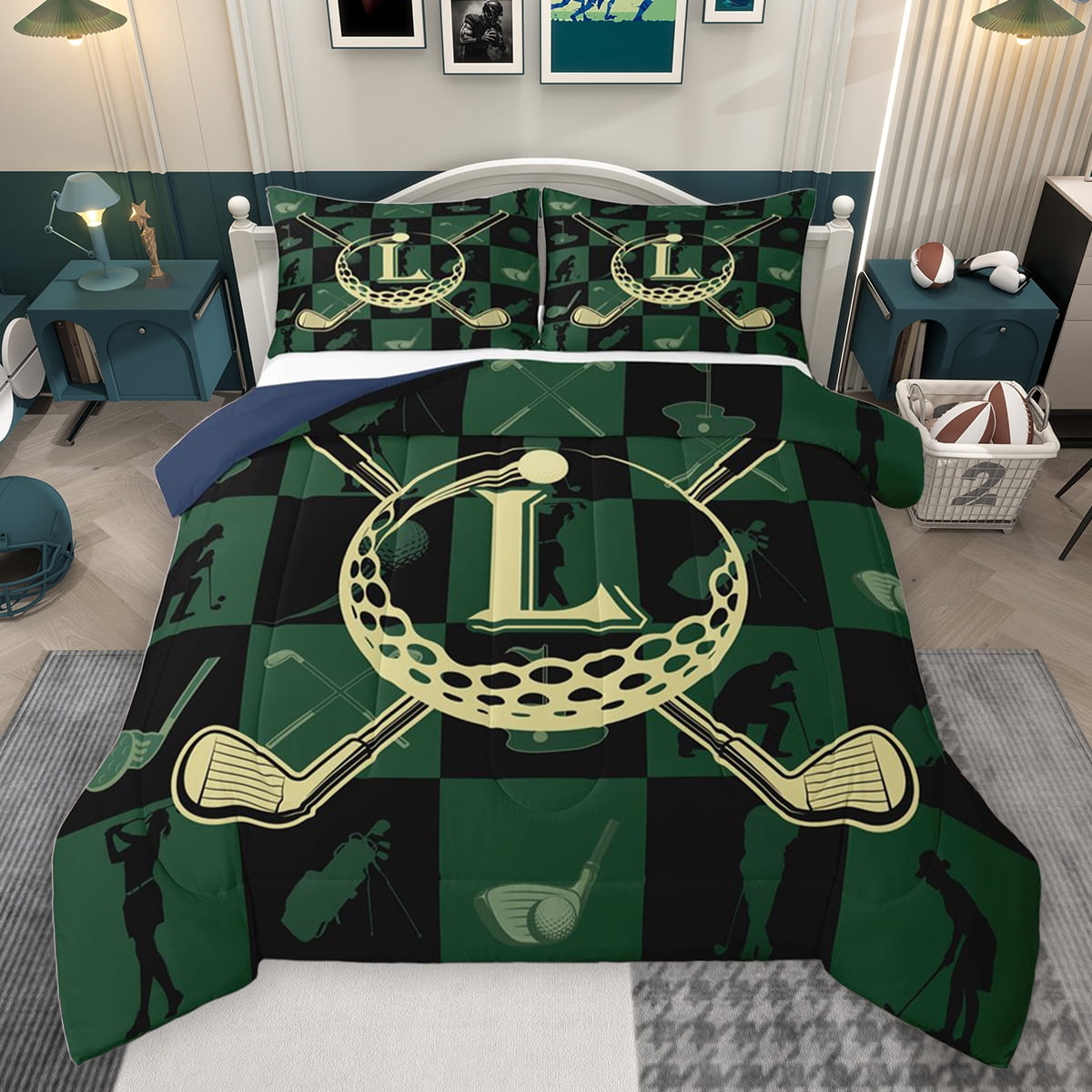 jejeloiu Golf Sport Games Full Size Comforter Sets,Boys Ball Gamer ...
