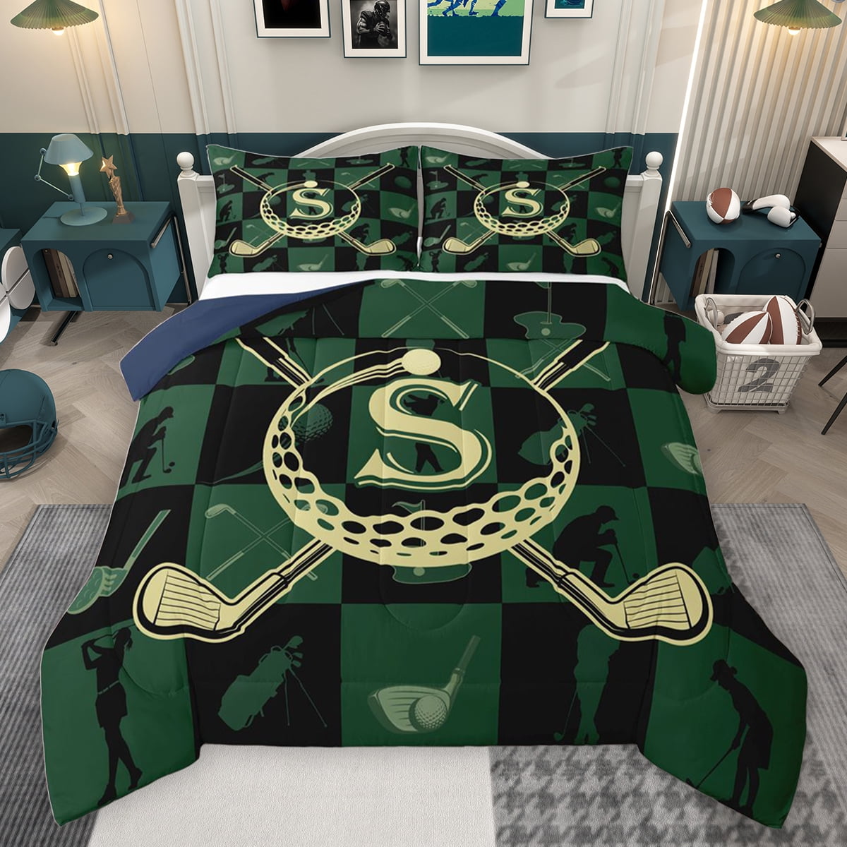 jejeloiu Golf Sport Games Full Size Comforter Sets,Boys Ball Gamer ...