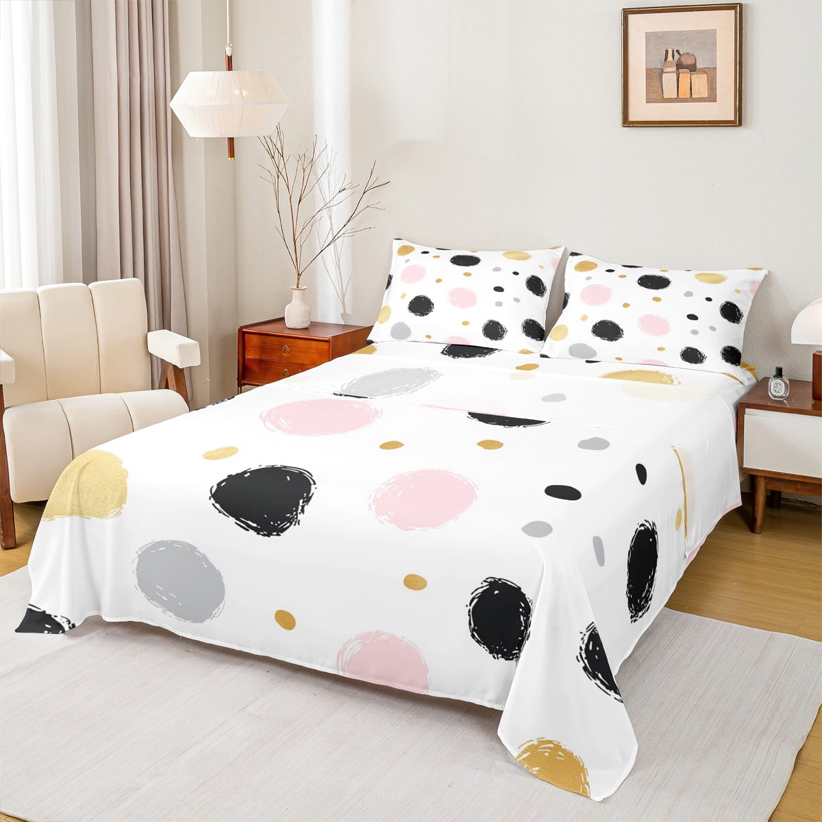 jejeloiu Graffiti Circle Bed Sheets,Geometric Circular Pattern King ...