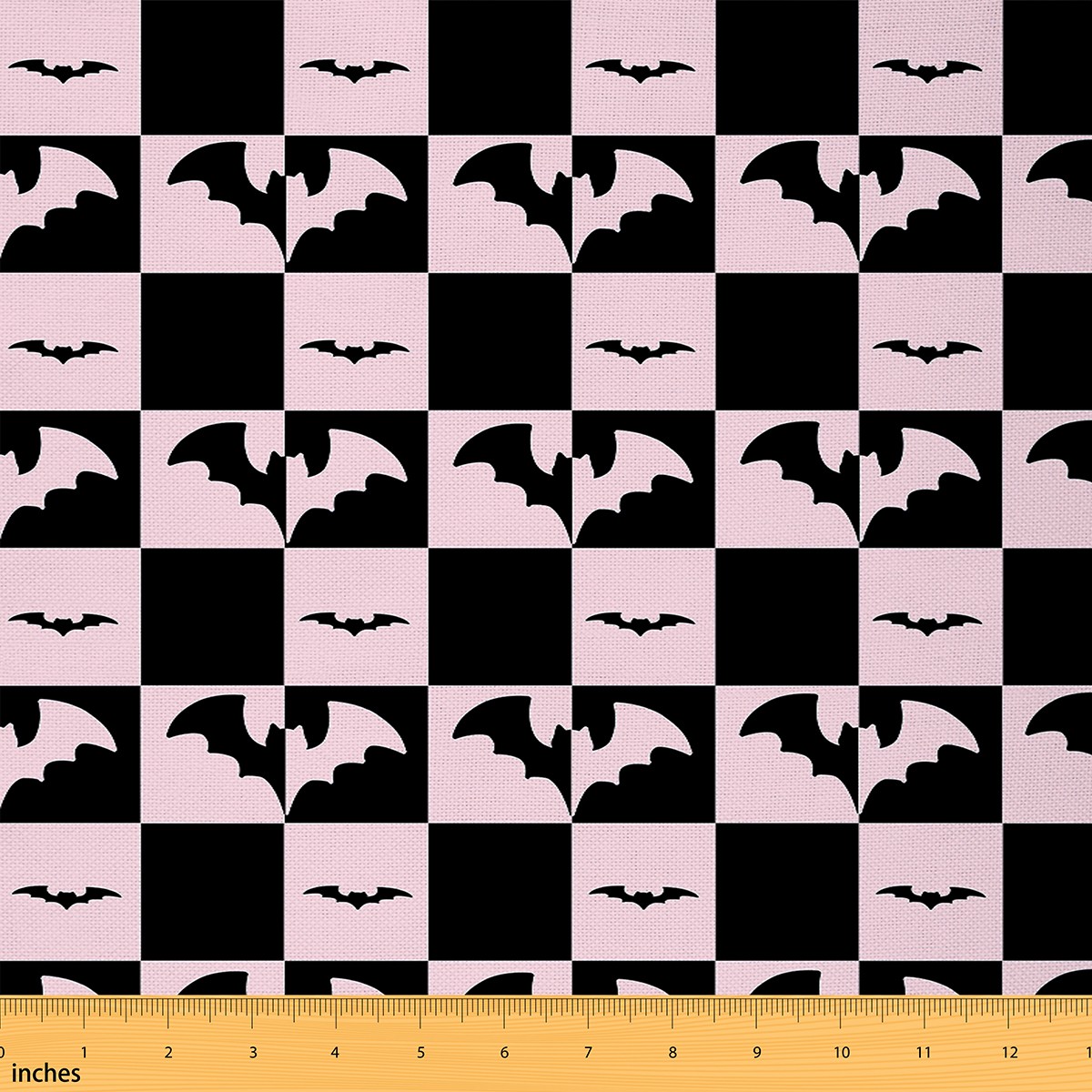 jejeloiu Halloween Bat Fabric by the Yard 2 Yards,Trick Or Treat Room ...