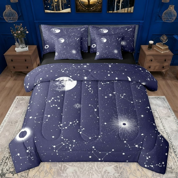 jejeloiu Horoscope Theme 7pcs Bedding Comforter Set,Constellation Print ...