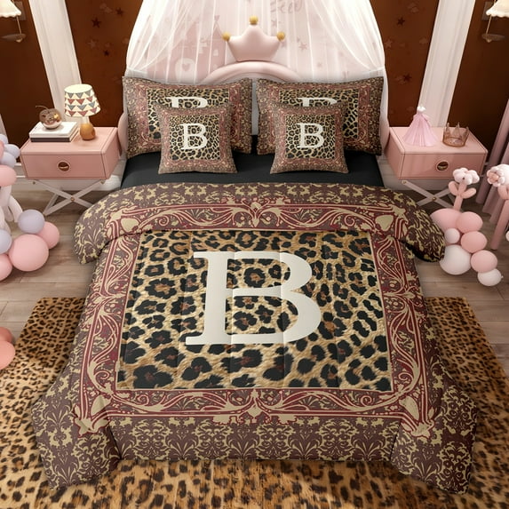 jejeloiu Initial Letter B 7-Piece Twin Bedding Sets,Gothic Damask ...