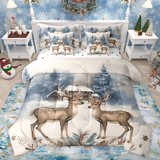 jejeloiu Jungle Deer 7 Pieces Bedding Comforter Set,Brown Wild Elk Full ...