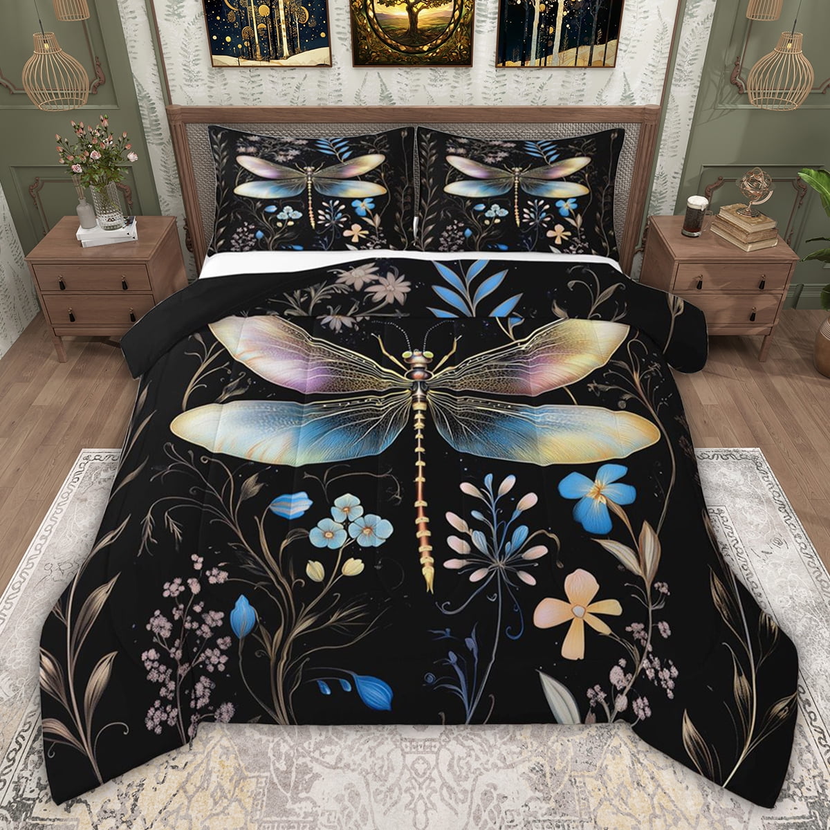 jejeloiu Kawaii Cute Flower Full Size Comforter Sets,Multicolor Cartoon ...