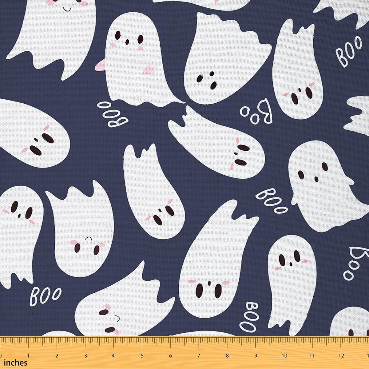 jejeloiu Kawaii Halloween Ghost Fabric by the Yard 3 Yards,Trick Or ...