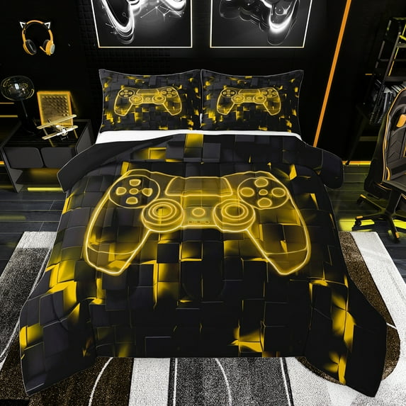 jejeloiu Kids Gamepad Controller Bedding Comforter Set,Gamer Gaming ...