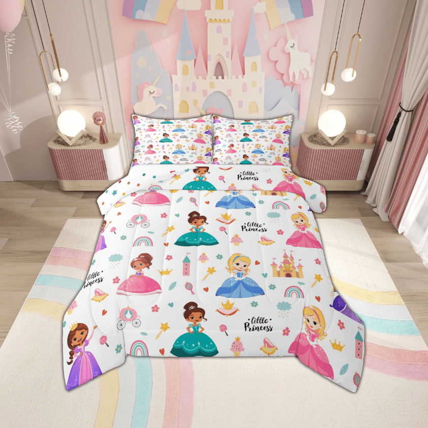 jejeloiu Litter Princess King Size Comforter Sets,Cute Castle Bedding ...