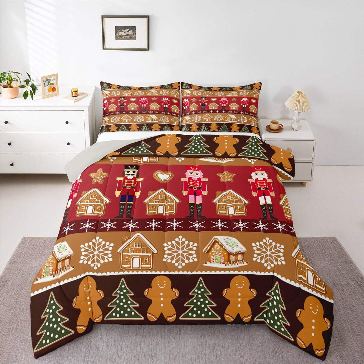jejeloiu Merry Christmas Twin Comforter Set (2-Piece) Nutcracker ...
