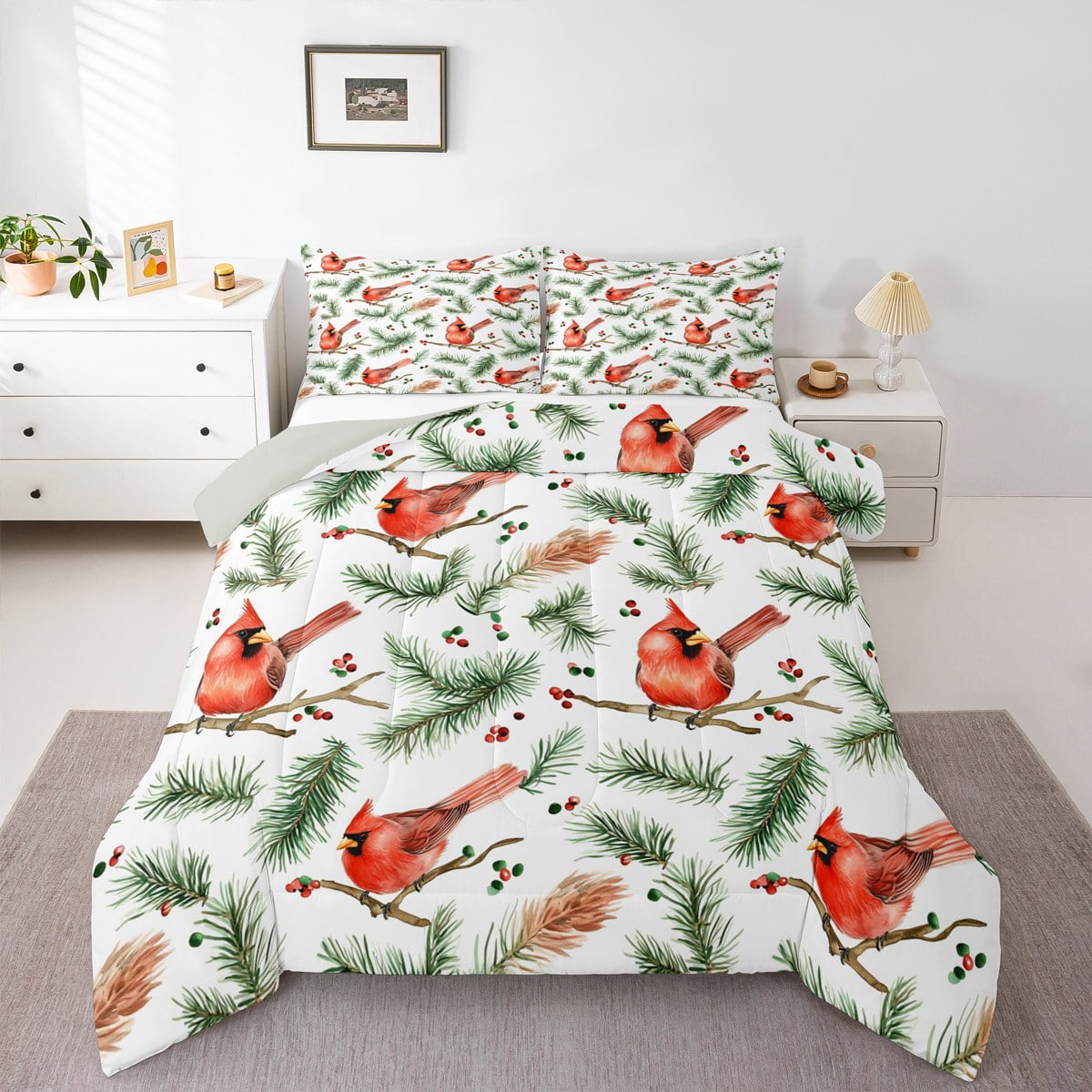 jejeloiu North American Songbird Full Size Comforter Sets,Northern ...