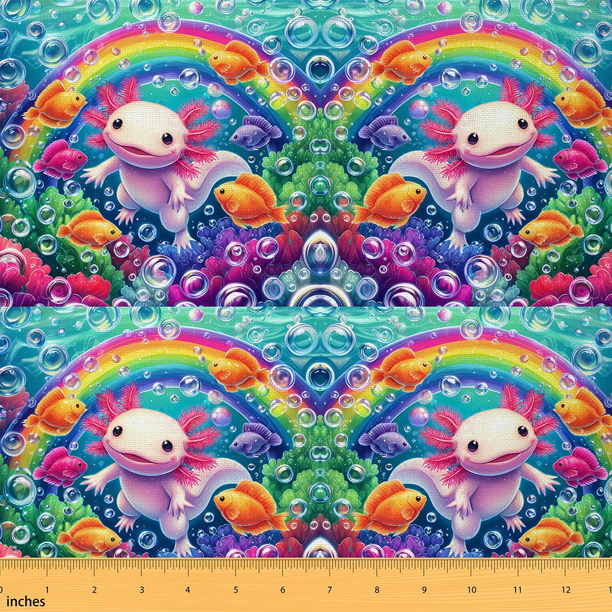 jejeloiu Ocean Animal Axolotl Fabric by the Yard 1 Yard,Pink Salamander ...