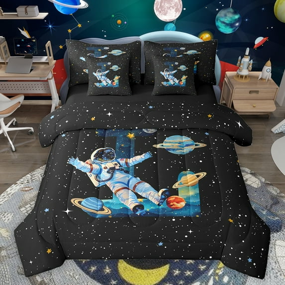 jejeloiu Outer Space Landscape 7-Piece Twin Bedding Sets,Cartoon ...