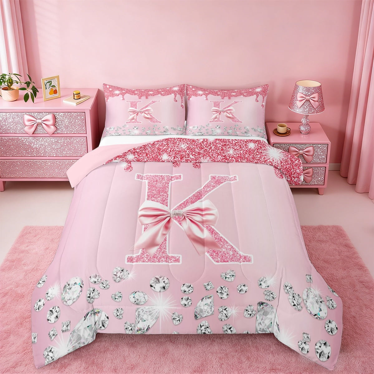 jejeloiu Personalized Gifts Diamond Full Size Comforter Sets,Bowtie ...