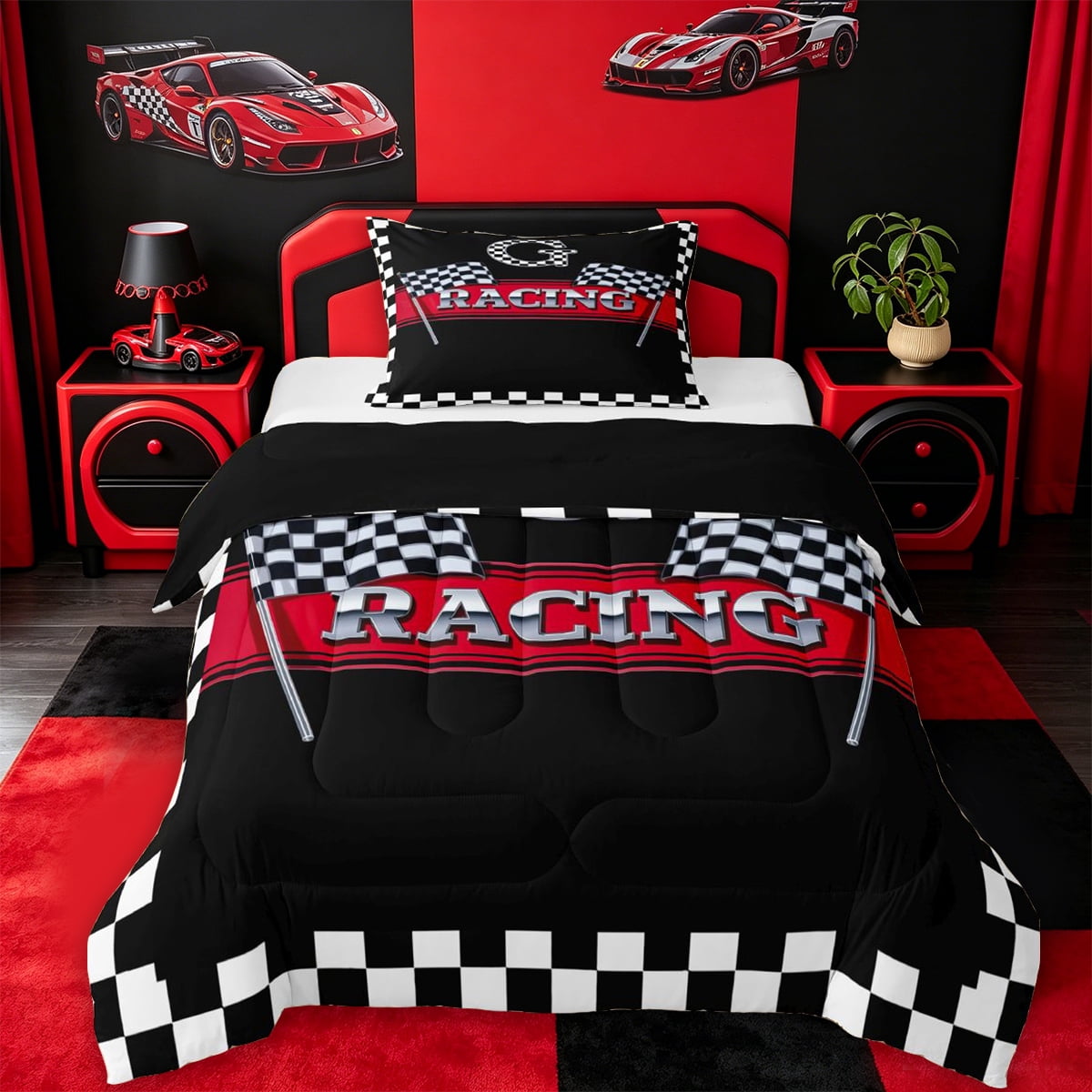 Catabedysis Personalized Racing Gifts Twin Comforter Sets For Boys ...