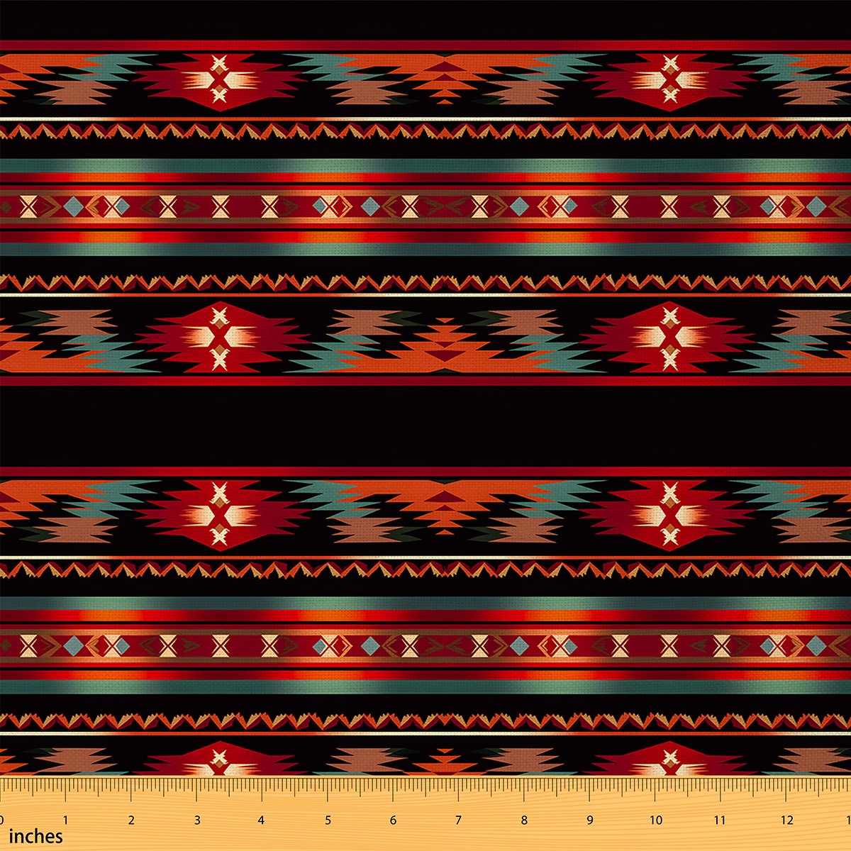 jejeloiu Red Southwestern Geometric Fabric by the Yard 3 Yards,Gray ...