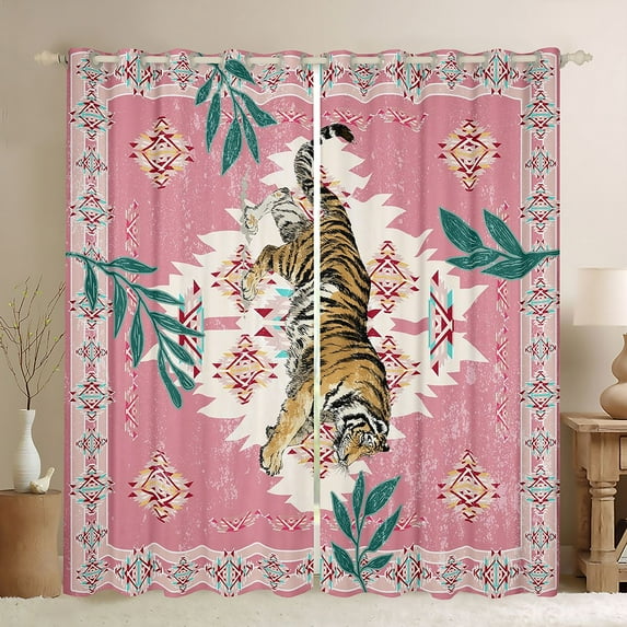 jejeloiu Retro Aztec Geometric Curtains Pack of 2 (42x84 Each),Jungle ...