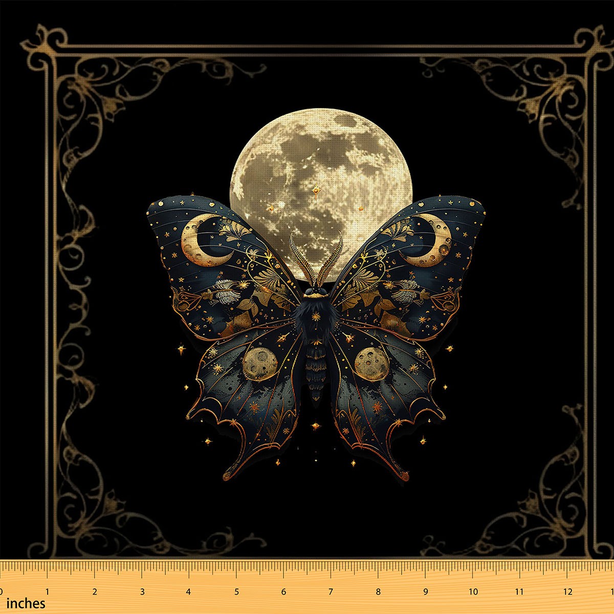 jejeloiu Retro Bohemian Moth Fabric by the Yard 10 Yards,Gothic Style ...