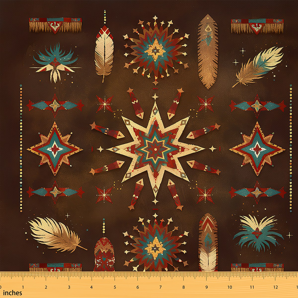 jejeloiu Retro Bohemian Pattern Fabric by the Yard 3 Yards,Western ...