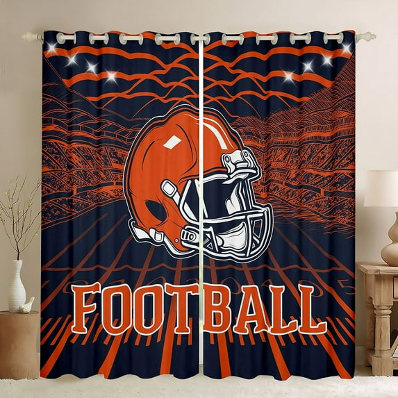 jejeloiu Ruby Football Sport Blackout Curtains Set of 2 (52x84 Each ...