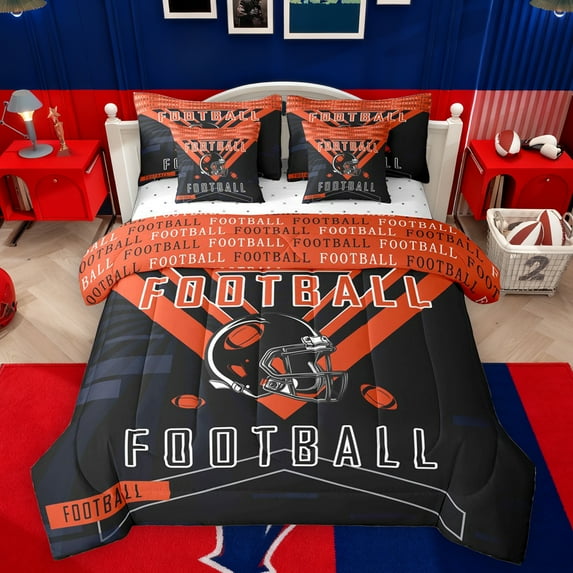 jejeloiu Rugby Ball Game 7 Pieces Bedding Comforter Set,Football Sport ...