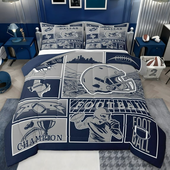 jejeloiu Rugby Ball Gamer Full Size Comforter Sets,Teens Football Games ...