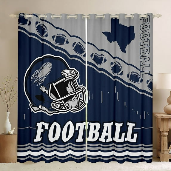 jejeloiu Rugby Ball Games Curtains Pack of 2 (42x84 Each),Football ...