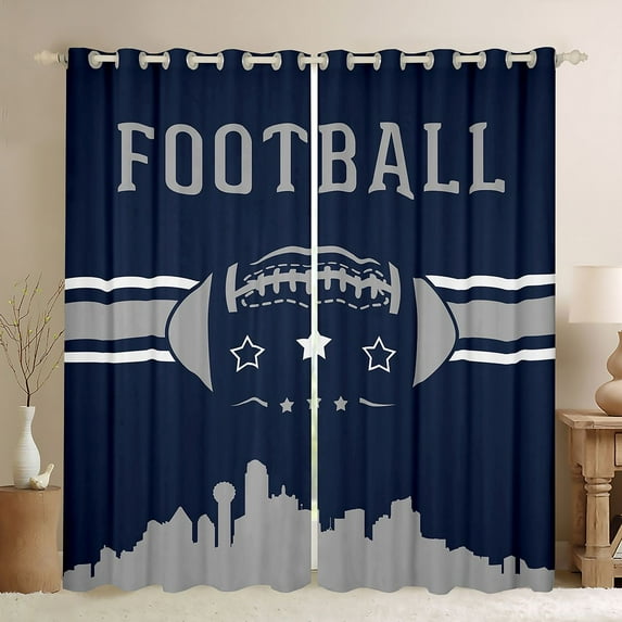 jejeloiu Rugby Football City Curtains Pack of 2 (42x84 Each),Boys Ball ...