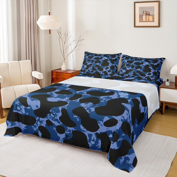 jejeloiu Rustic Leopard Hide Bed Sheets,Jungle Animal Cheetah King ...