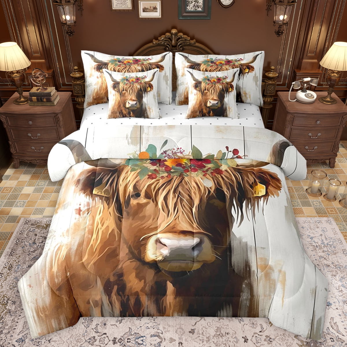 jejeloiu Rustic Western Farmhouse 7-Piece Twin Bedding Sets,Farm ...