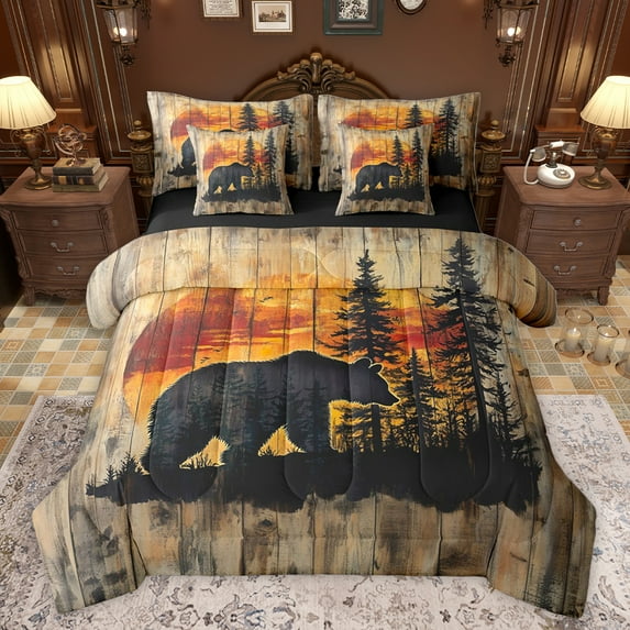jejeloiu Safari Animal Bear 7-Piece Twin Bedding Sets,Jungle Animal ...