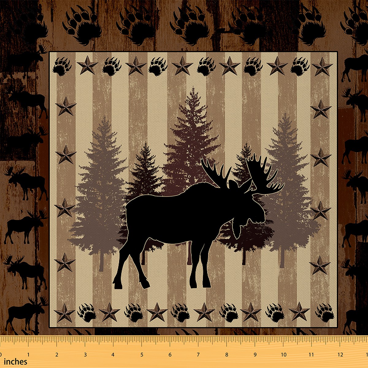 jejeloiu Safari Elk Fabric(2 Yard),Wood Plank Tropical Pine Sewing ...