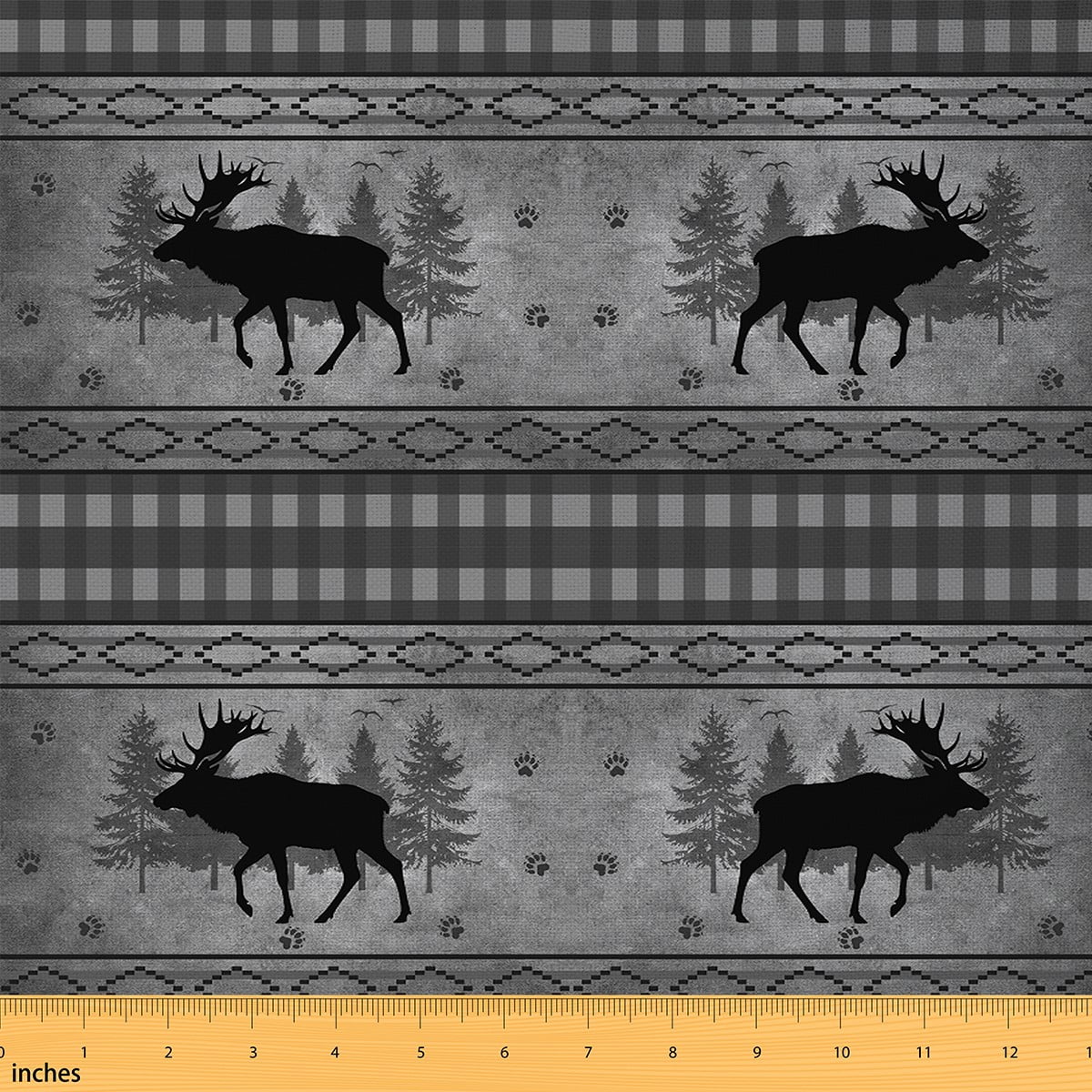 jejeloiu Safari Moose Fabric by the Yard 3 Yards,Jungle Wildlife Sewing ...