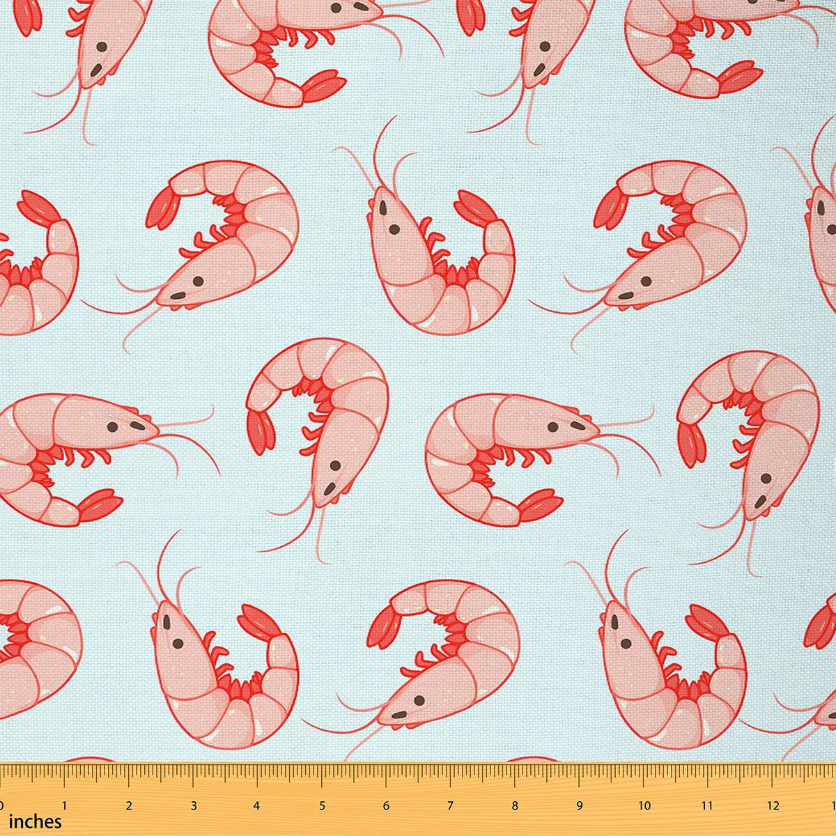 jejeloiu Shrimp Fabric by the Yard 1 Yard,Ocean Animal Home Decor ...