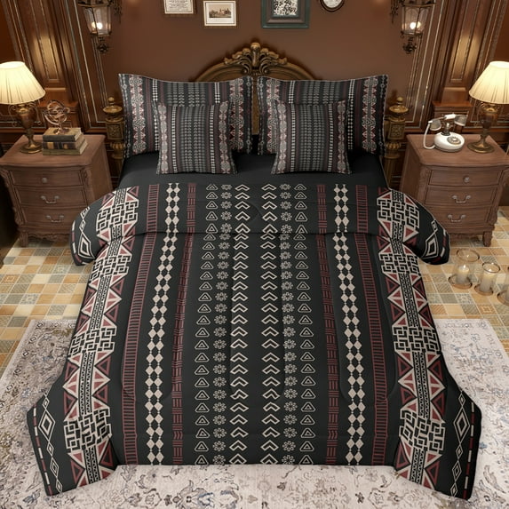 jejeloiu Southwestern Aztec Geometric 7 Pieces Bedding Comforter Set ...