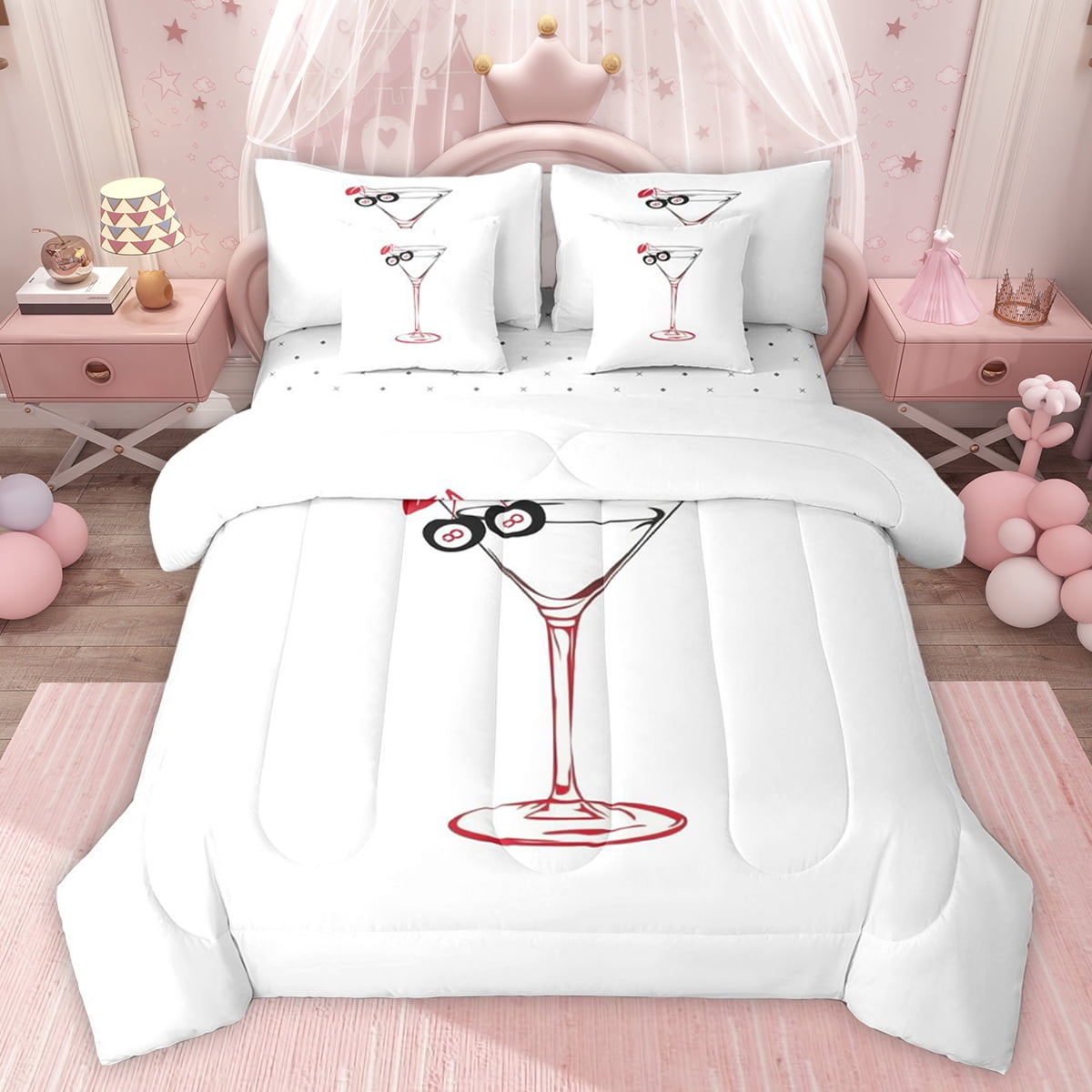 jejeloiu Tall Glass 7-Piece Bedding Comforter Set,Hawaii Summer Holiday ...