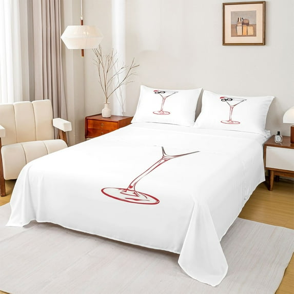 jejeloiu Tall Glass Queen Sheet Sets,Hawaii Summer Holiday Flat Sheet ...