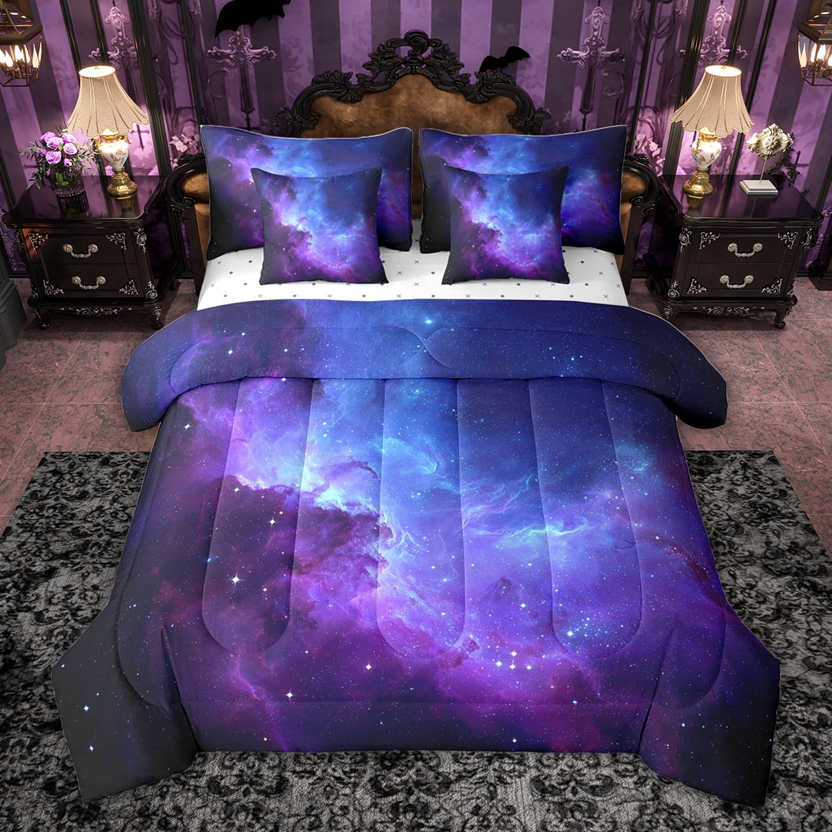 jejeloiu Universe Starry Night 7pcs Bedding Comforter Set,Gradient ...