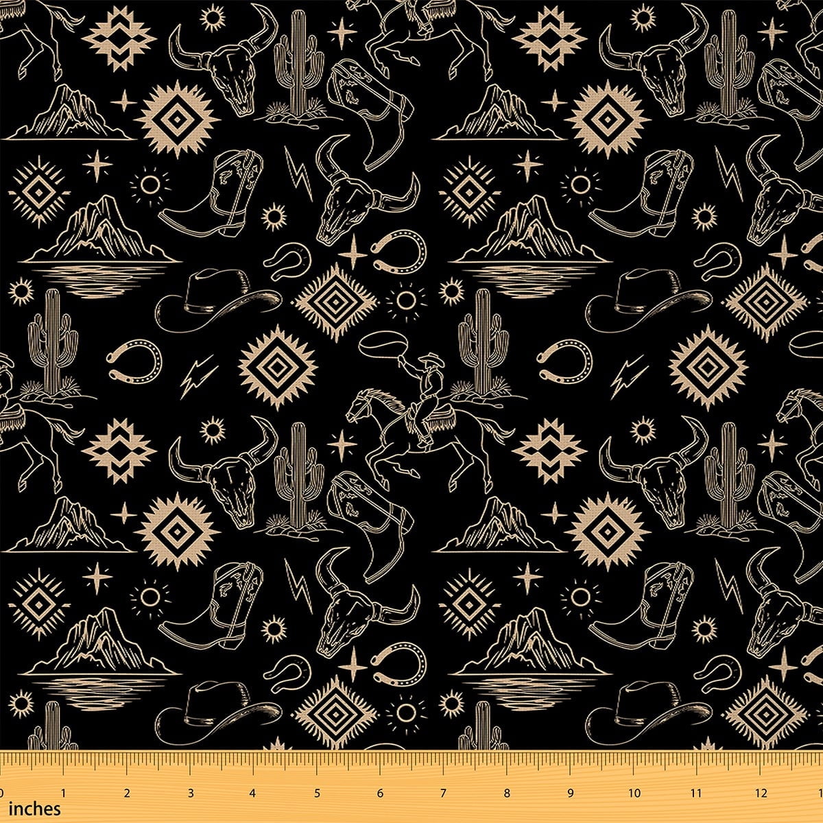 jejeloiu Vintage Aztec Geometric Fabric by the Yard 1 Yard,Western ...