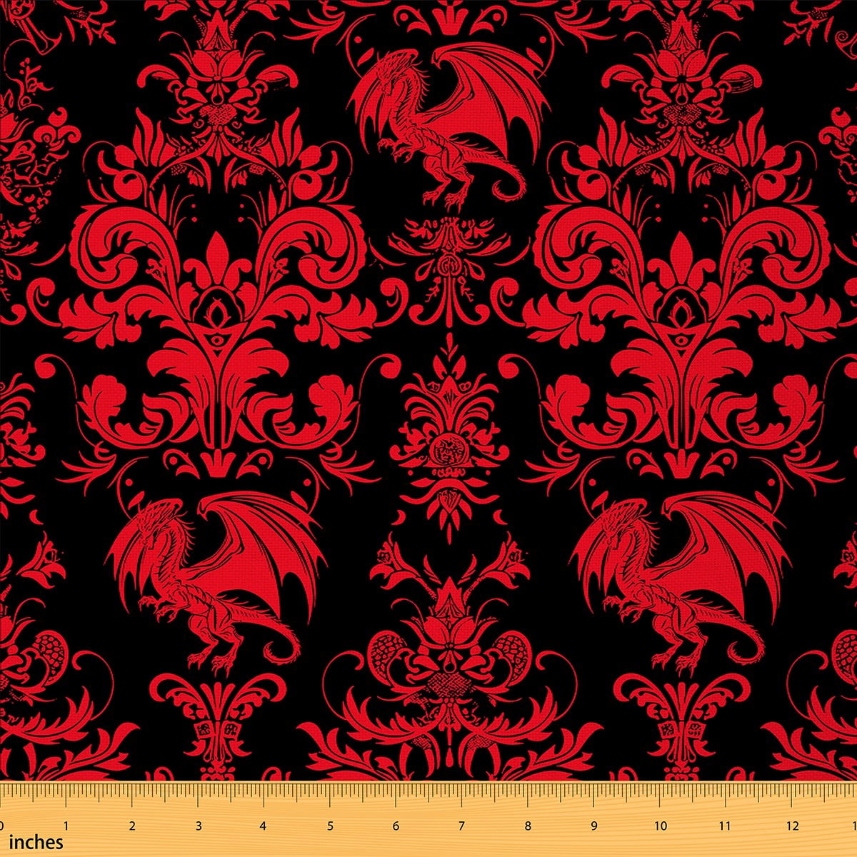 jejeloiu Vintage Damask Jacquard Fabric by the Yard 3 Yards,Gothic ...